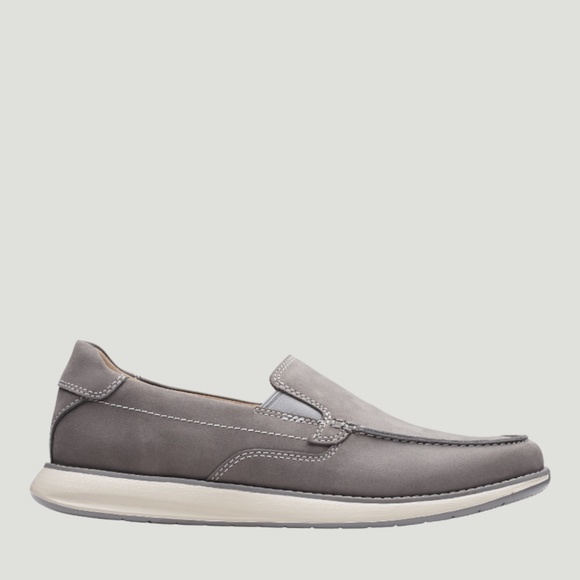 Clarks | Shoes | Mens Clark Unstructured Pilot Step Loafer Grey Nubuck ...